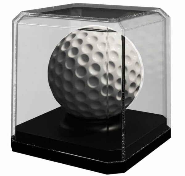Golf Ball Display Case with Black Base - 020CGOLF-BB | Pioneer Plastics