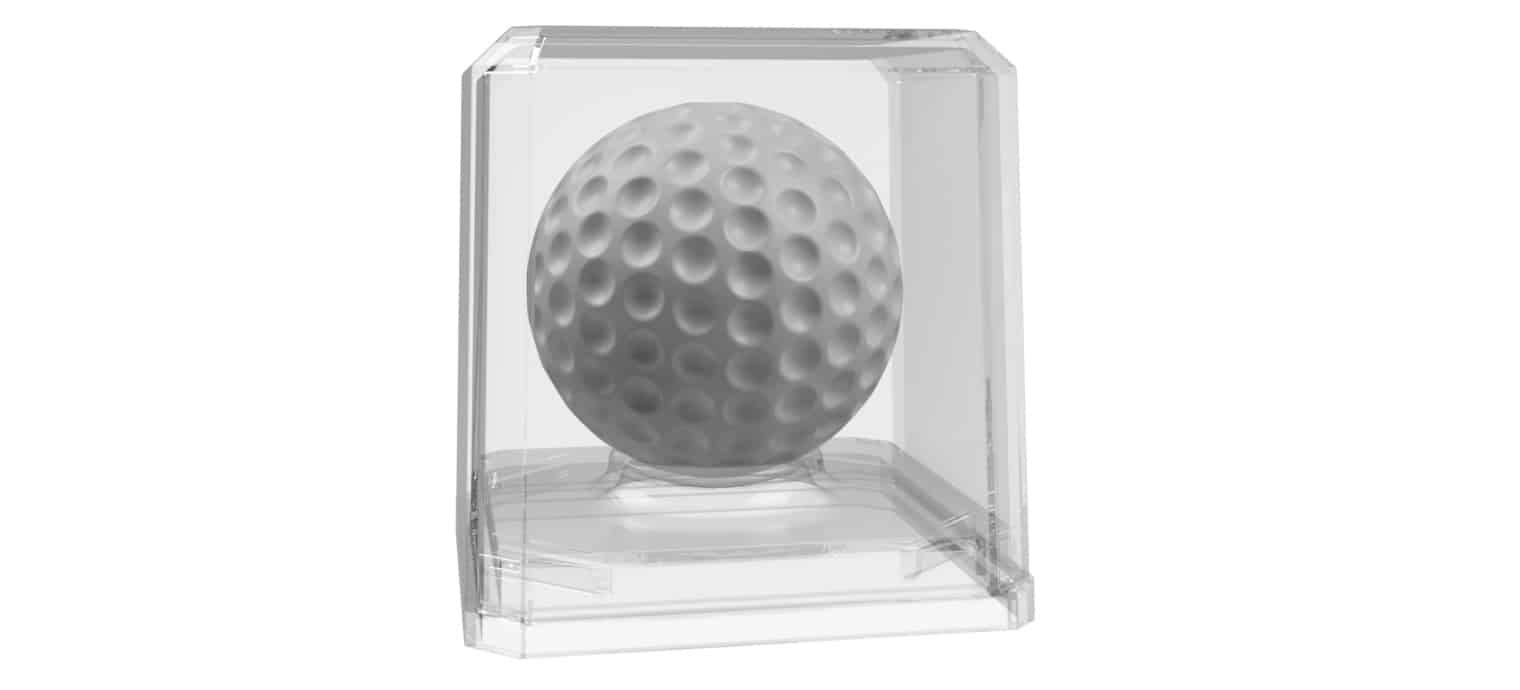 Golf Ball Display Case with Clear Base - 020CGOLF-BC | Pioneer Plastics